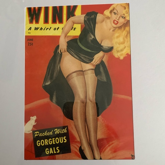 the whimsical attic | Art | Wink Pinup With Mouse Print By Peter Driben | Poshmark